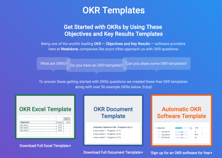 OKR Template Weekdone